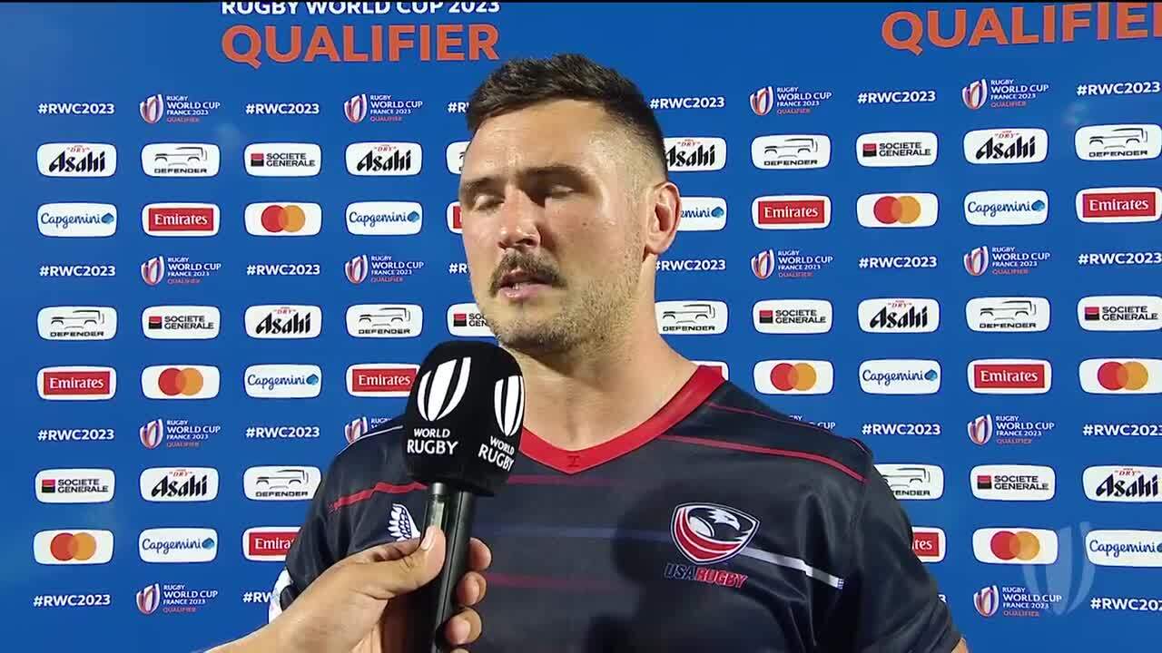 Dylan Fawsitt (USA) reaction (USA v Kenya) ｜ Rugby World Cup 2023
